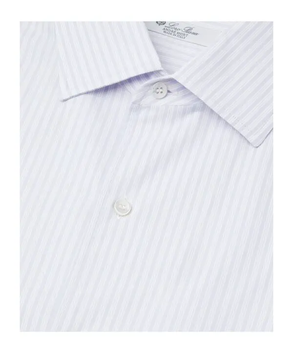 Loro Piana Striped Shirt - White Lilac Stripe | Editorialist